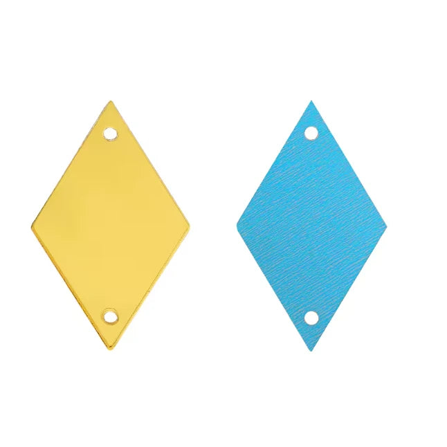 25*41mm Gold Mirror Gem - Rhombus Diamond Shaped Sew-on – Sundaylace ...