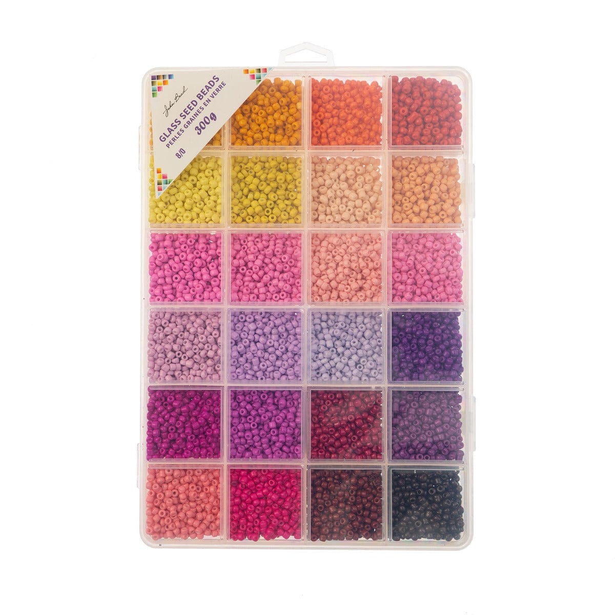 Princess Treasures Bead Box - 24 Colors Glass Seed Beads 8/0 - 300g ...