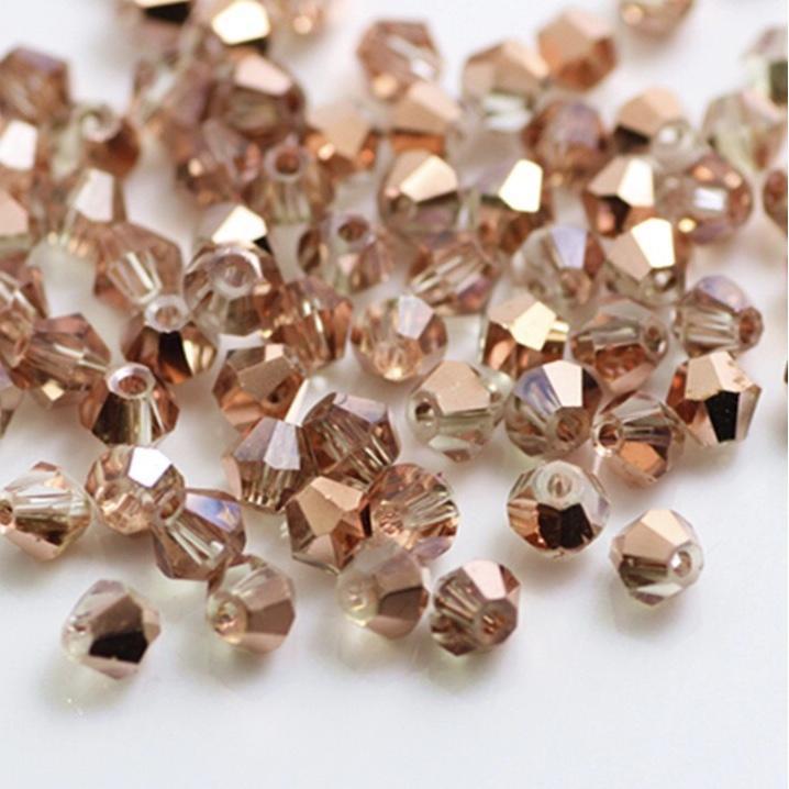 3mm Rose Gold Copper colour, Grade AAA Bicone Beads *5g - Sundaylace ...