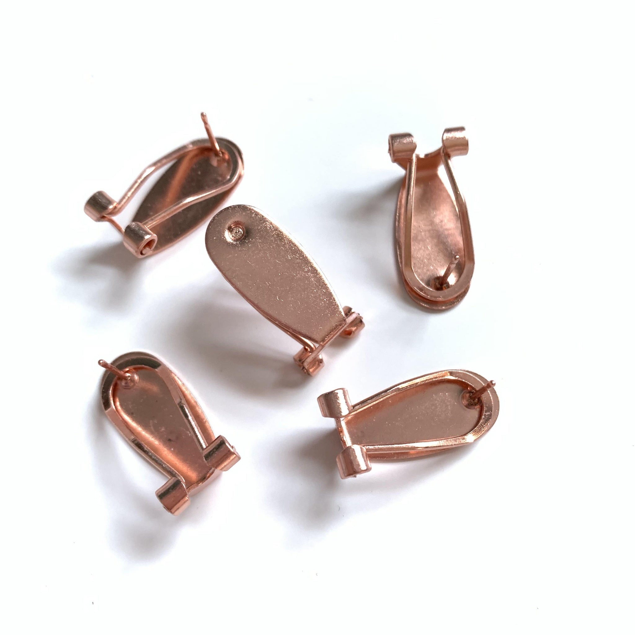 Silver/Gold/Rose Gold Color Fingernail Lever back Earring Posts, Findi ...