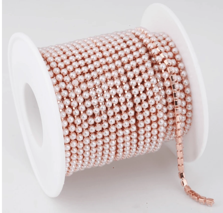 SS6 Pearl Stone Rhinestone Stone Chain – Sundaylace Creations & Bling