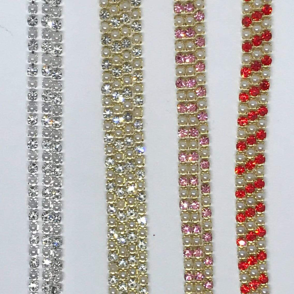 SS6 Pearl Stone Rhinestone Stone Chain – Sundaylace Creations & Bling