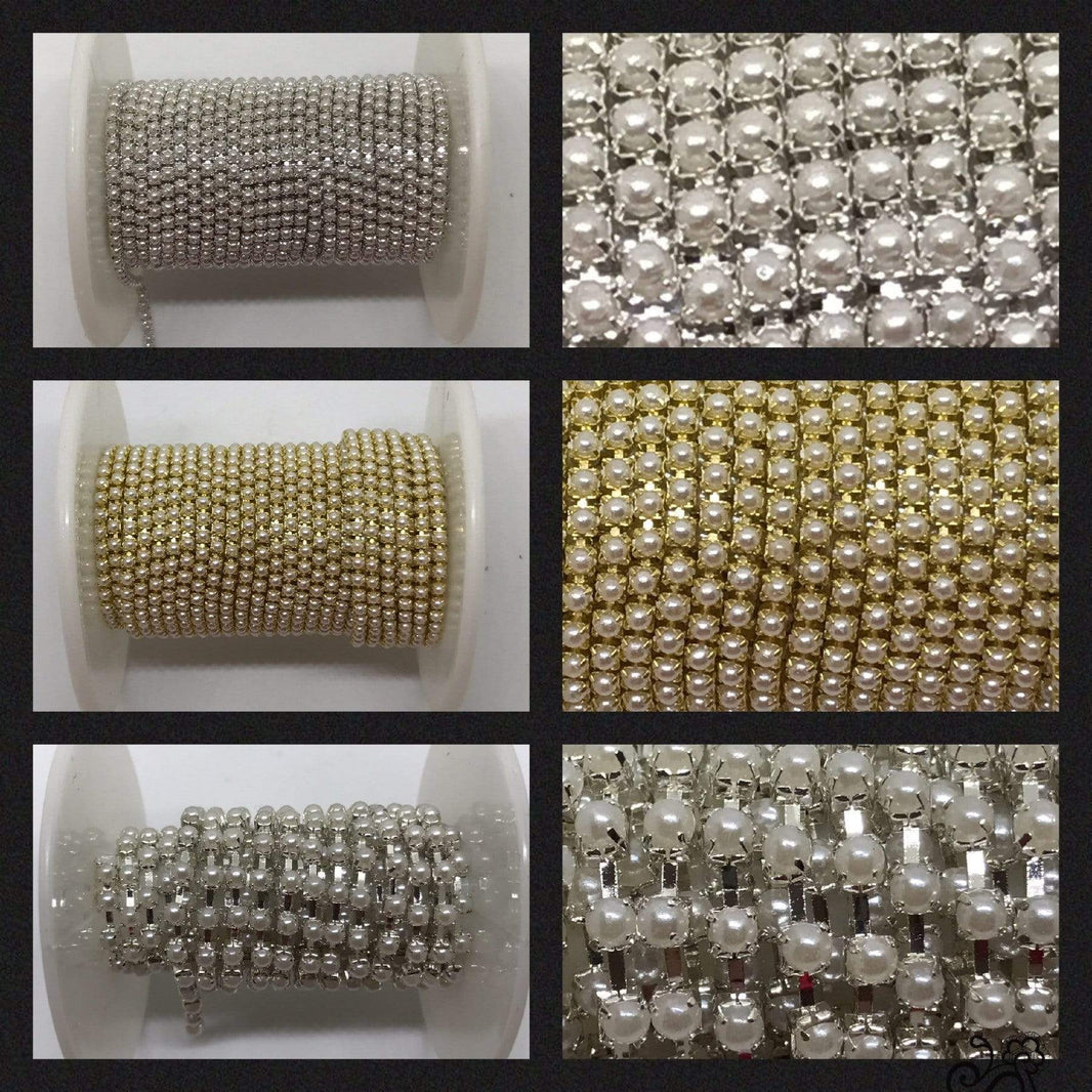 SS6 Pearl Stone Rhinestone Stone Chain – Sundaylace Creations & Bling