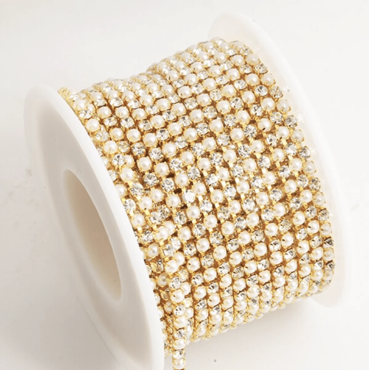 SS6 Pearl Stone Rhinestone Stone Chain – Sundaylace Creations & Bling