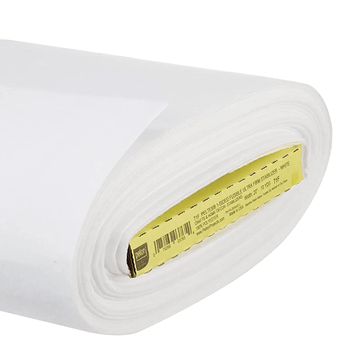 18 Inch White Pellon 71FP One-Side Fusible Interfacing, White *Beading ...